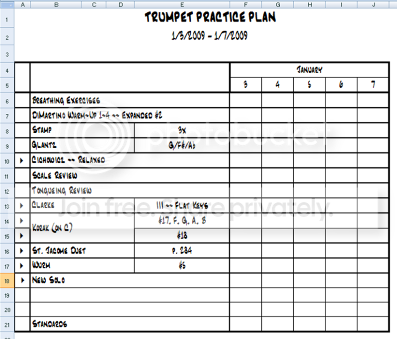 Ideas on Practice Log - View topic: Trumpet Herald forum